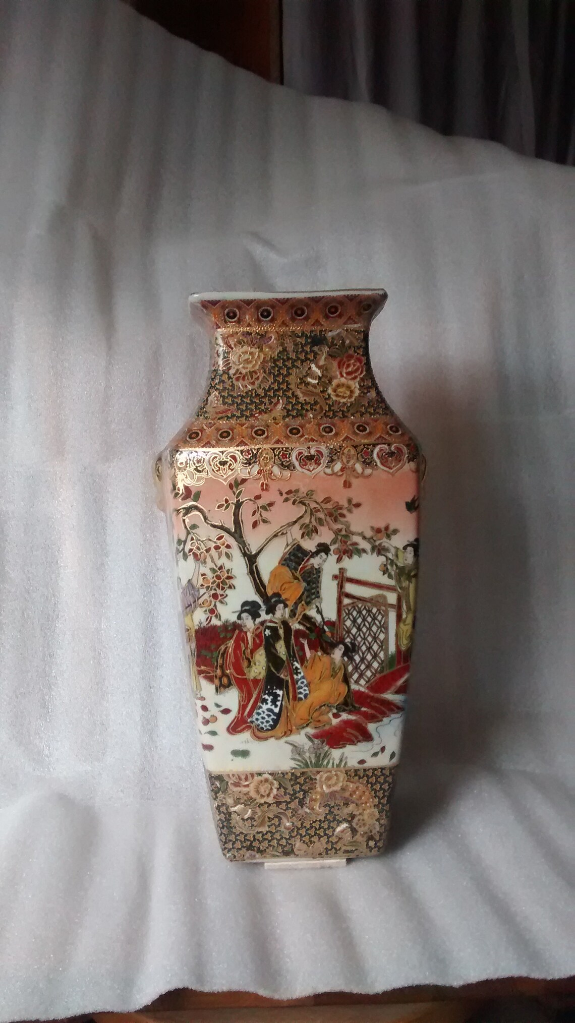 Vintage Large Satsuma porcelain vaseOriental Asian vase | Etsy