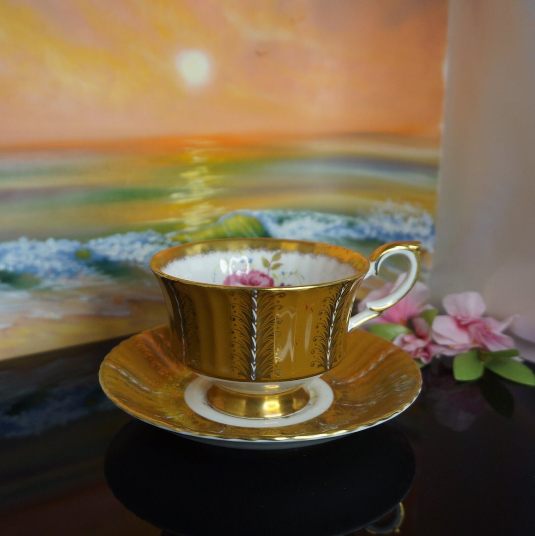 Vintage Paragon Gold & Yellow Paragon Teacup Saucer Set Redand - Etsy