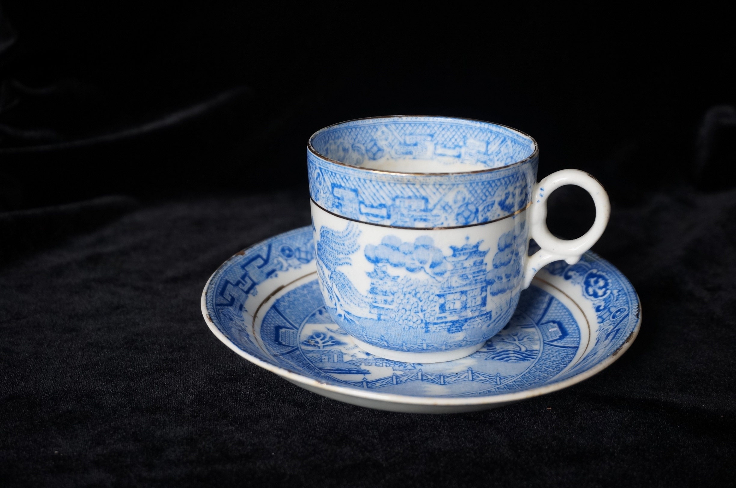 Antique Copeland Spode Gilded Blue Willow Mandarin | Etsy