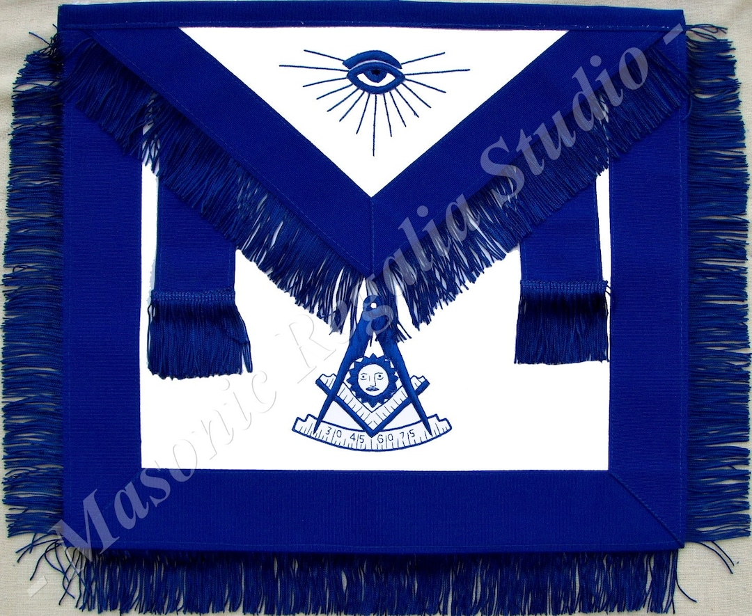 Masonic York Rite Blue Lodge Past Master Apron With Blue Fringe HAND ...