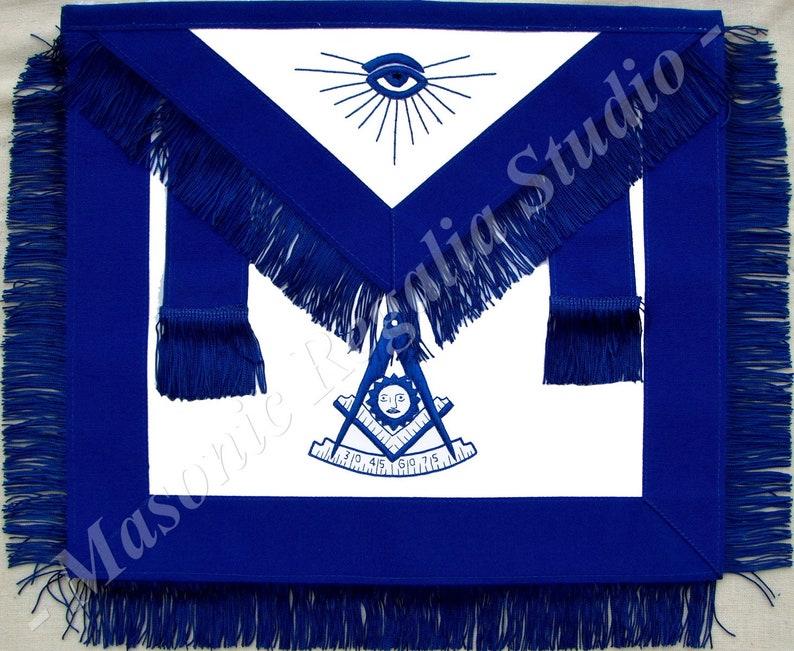 Masonic York Rite Blue Lodge Past Master Apron With Blue Fringe HAND ...