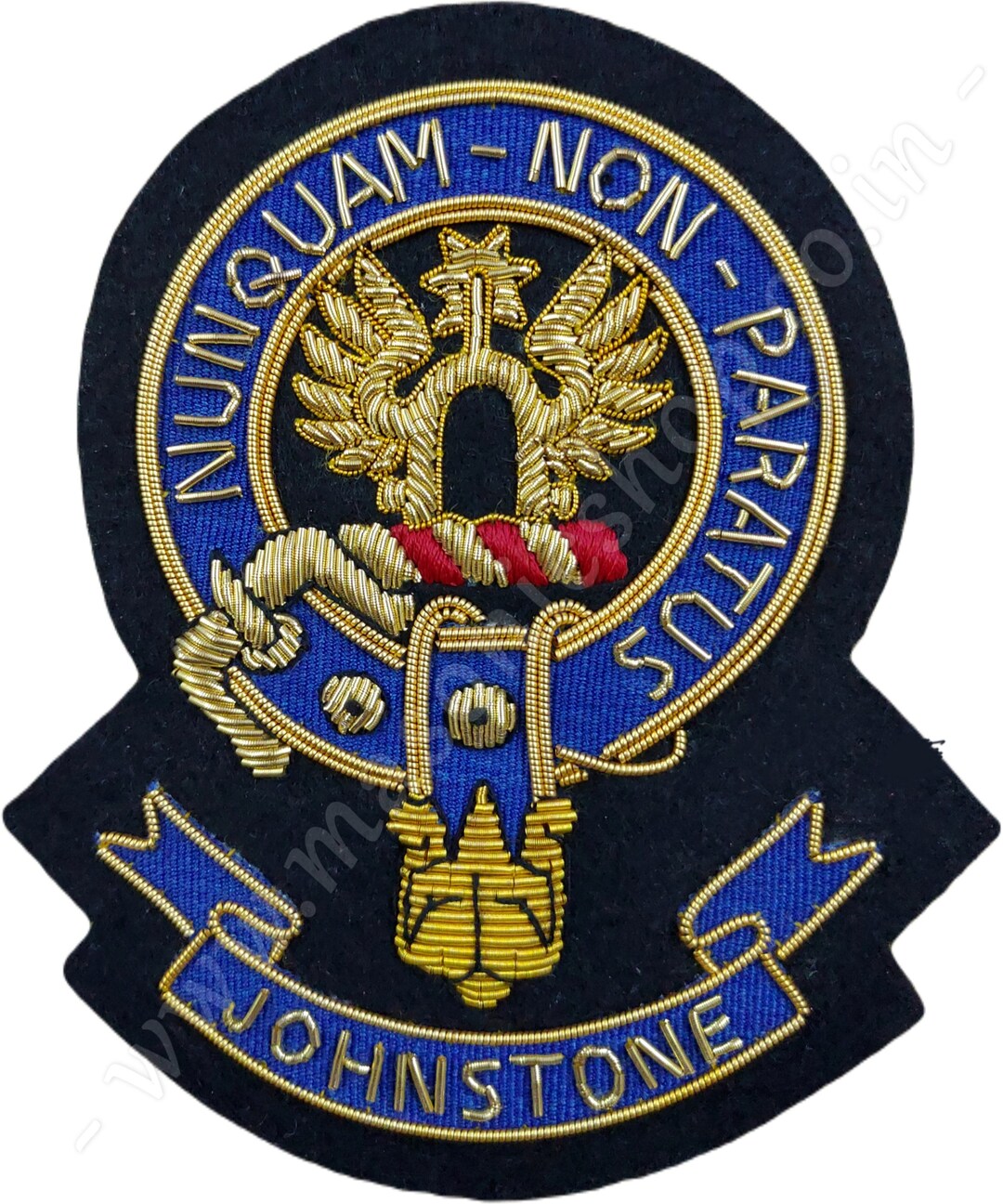 Scottish Clan Crest Badge Patch HAND EMBROIDERED JOHNSTONE - Etsy