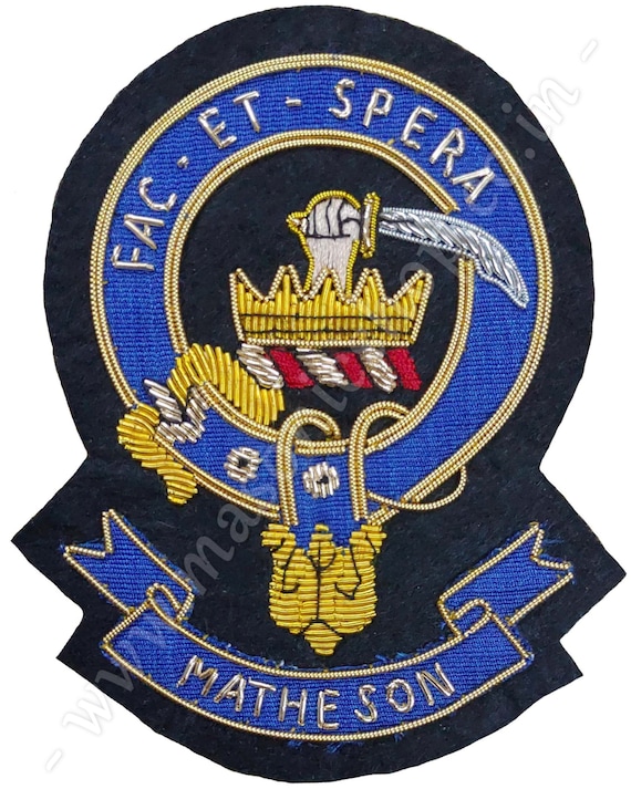Scottish Clan Crest Badge Patch HAND EMBROIDERED MATHESON | Etsy
