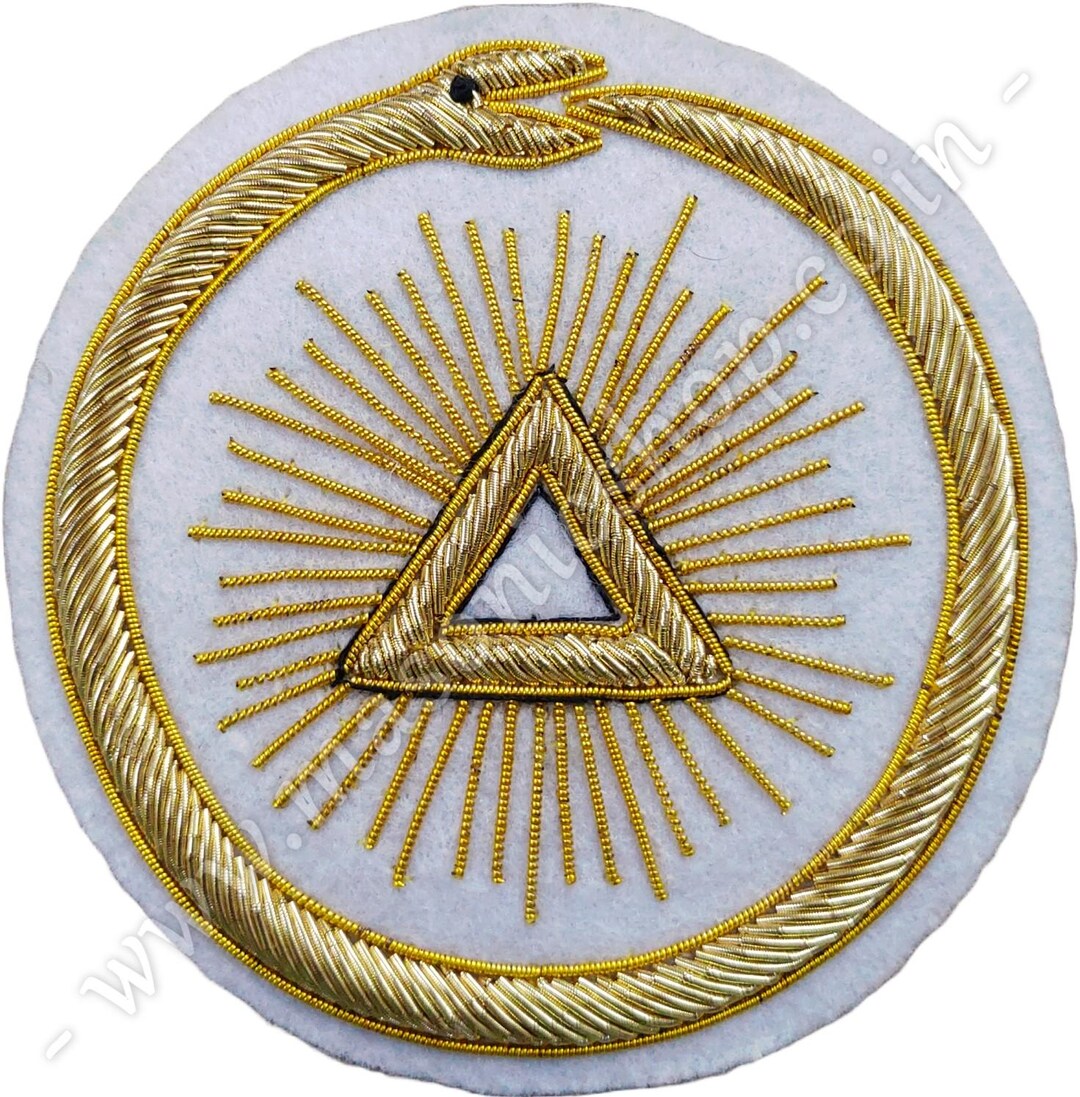 Masonic Ouroboros Golden Bullion Hand Embroidered Patch - Etsy