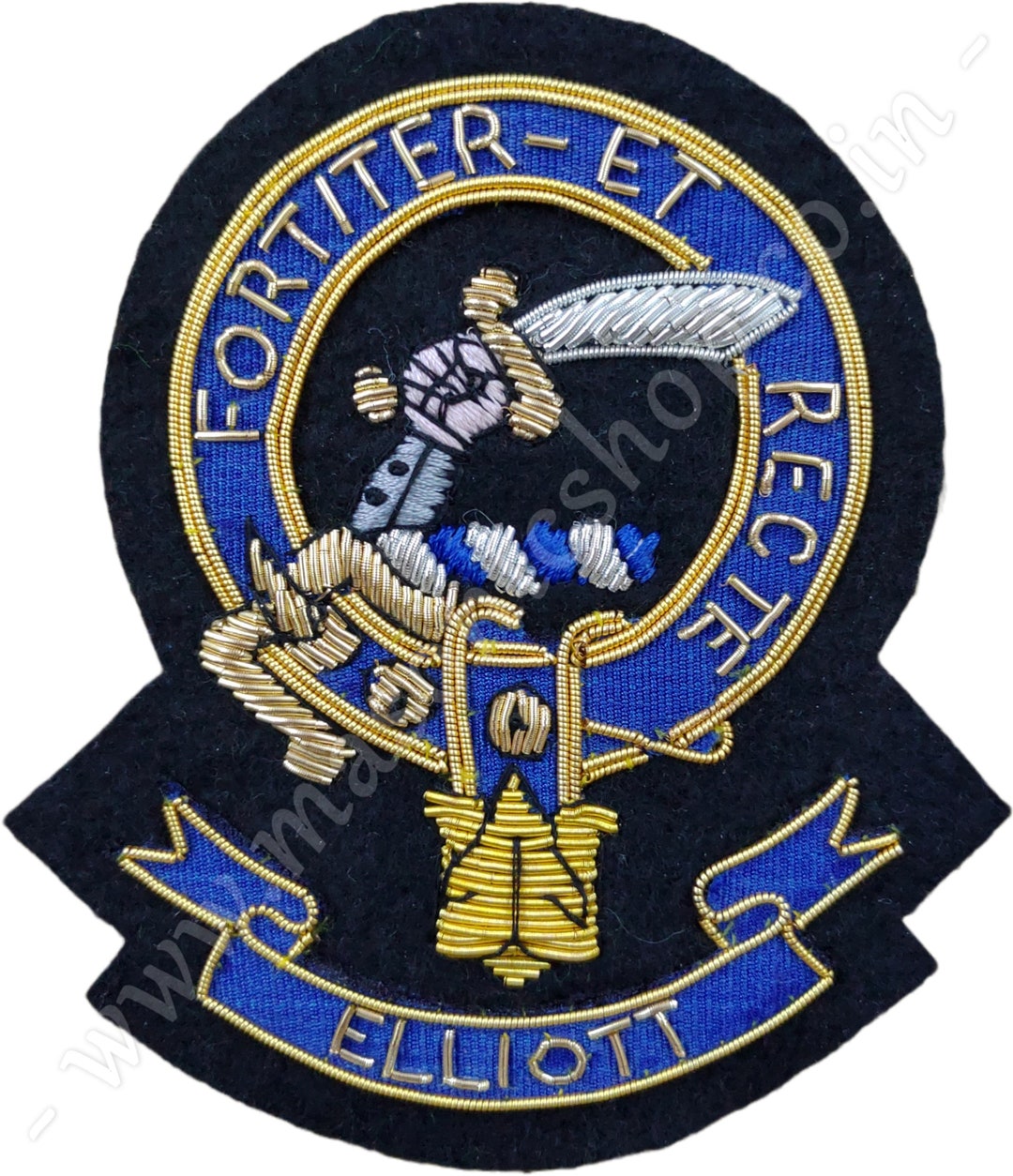 Scottish Clan Crest Badge Patch HAND EMBROIDERED - ELLIOTT - Etsy