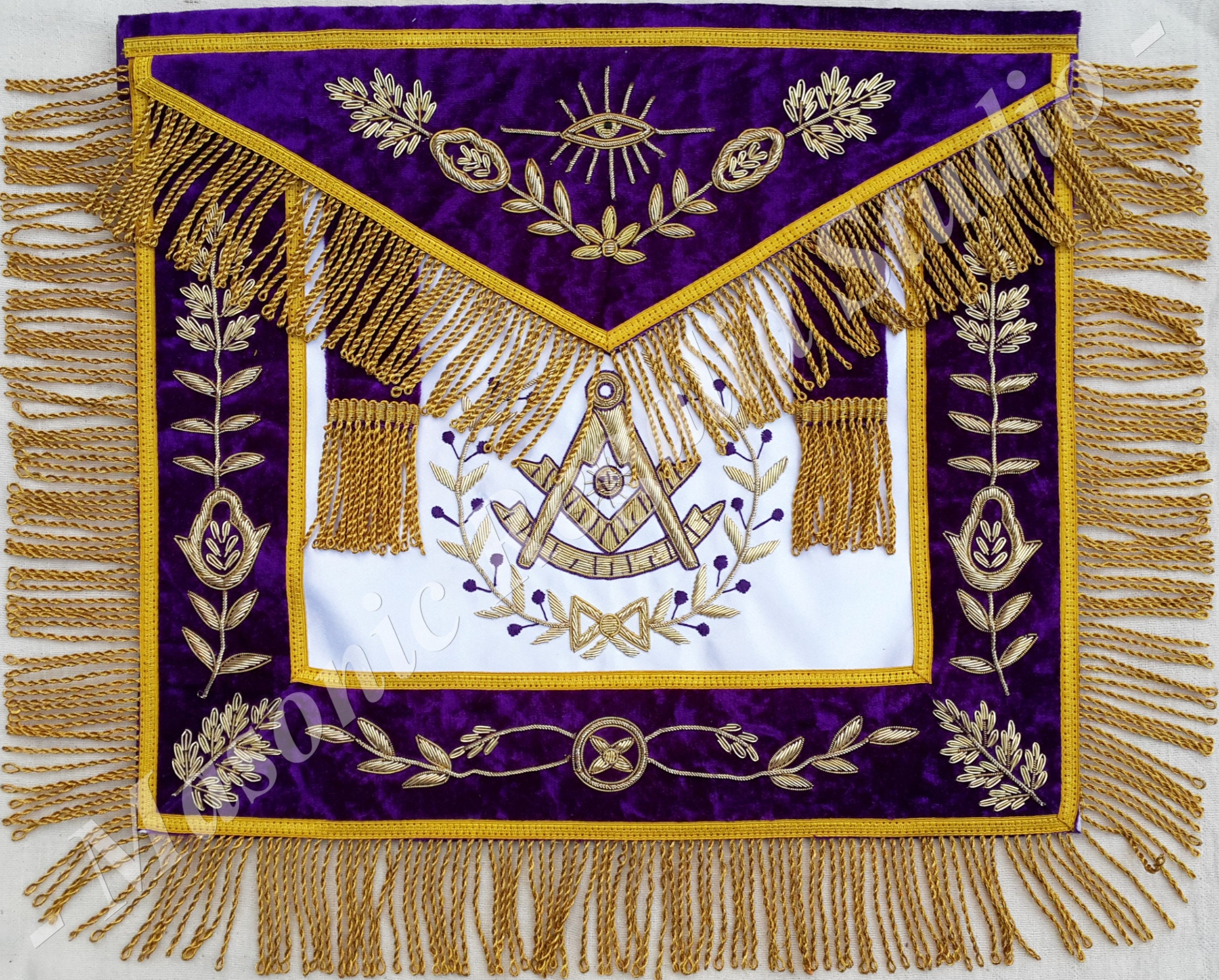 Masonic Grand Lodge PAST MASTER APRON Hand Embroidered Bullion Vine - Etsy