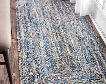 Denim Braided Rug - Etsy