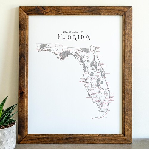 Emerald Coast Map Custom Wood Map Florida Art Panhandle - Etsy