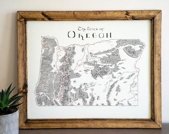 Oregon State Wall Map Large Print Poster - Etsy