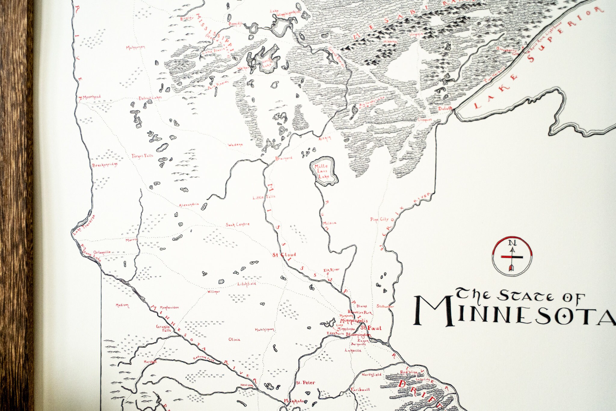 Minnesota Map Hand Drawn Fantasy Map for Home Decor - Etsy