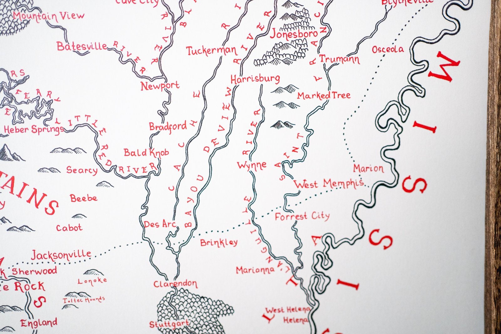 Arkansas Map Hand Drawn Fantasy Map for Home Decor | Etsy
