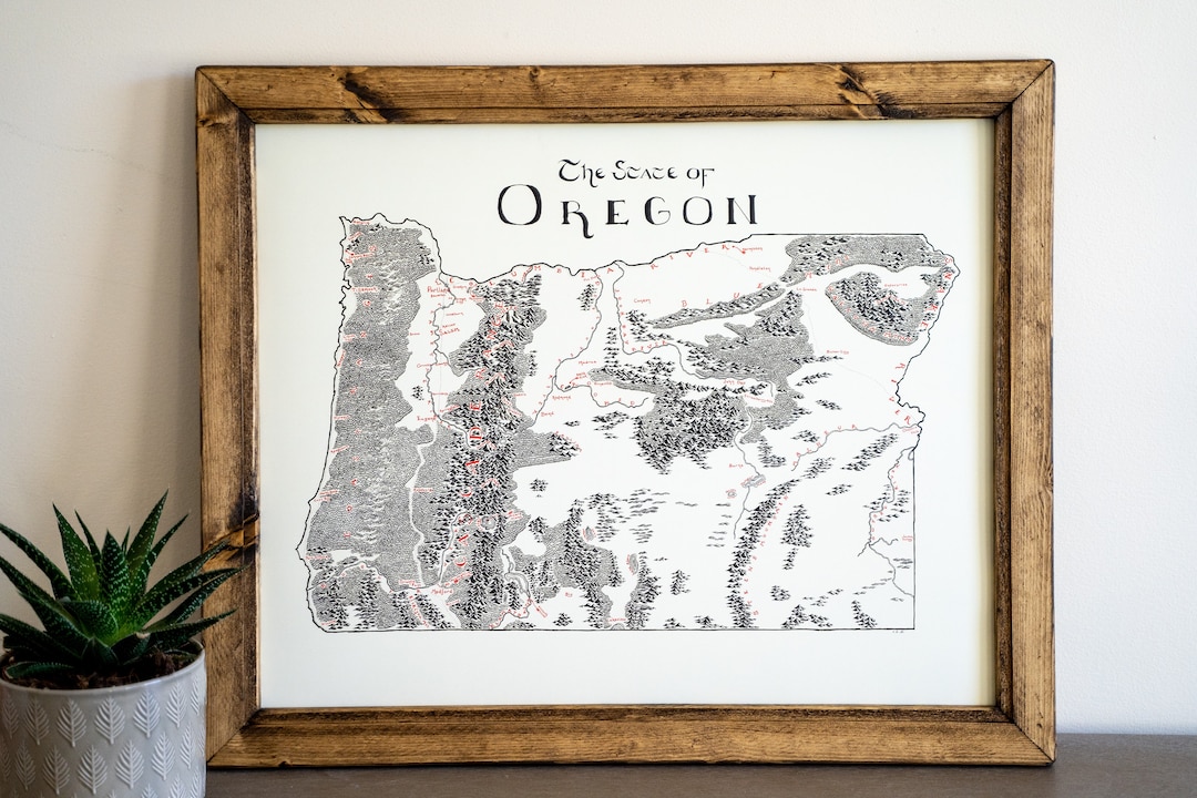 Oregon Map - Etsy