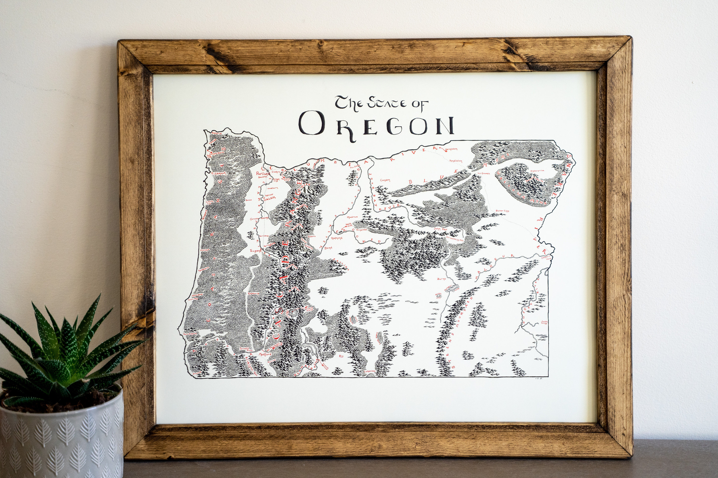 Oregon Map - Etsy