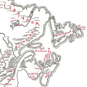 Canada Map Hand Drawn Fantasy Map for Home Decor - Etsy