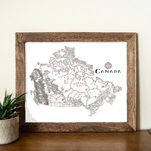 Canada Map Hand Drawn Fantasy Map for Home Decor - Etsy