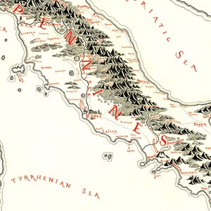 Italy Map Hand Drawn Fantasy Map for Home Decor - Etsy