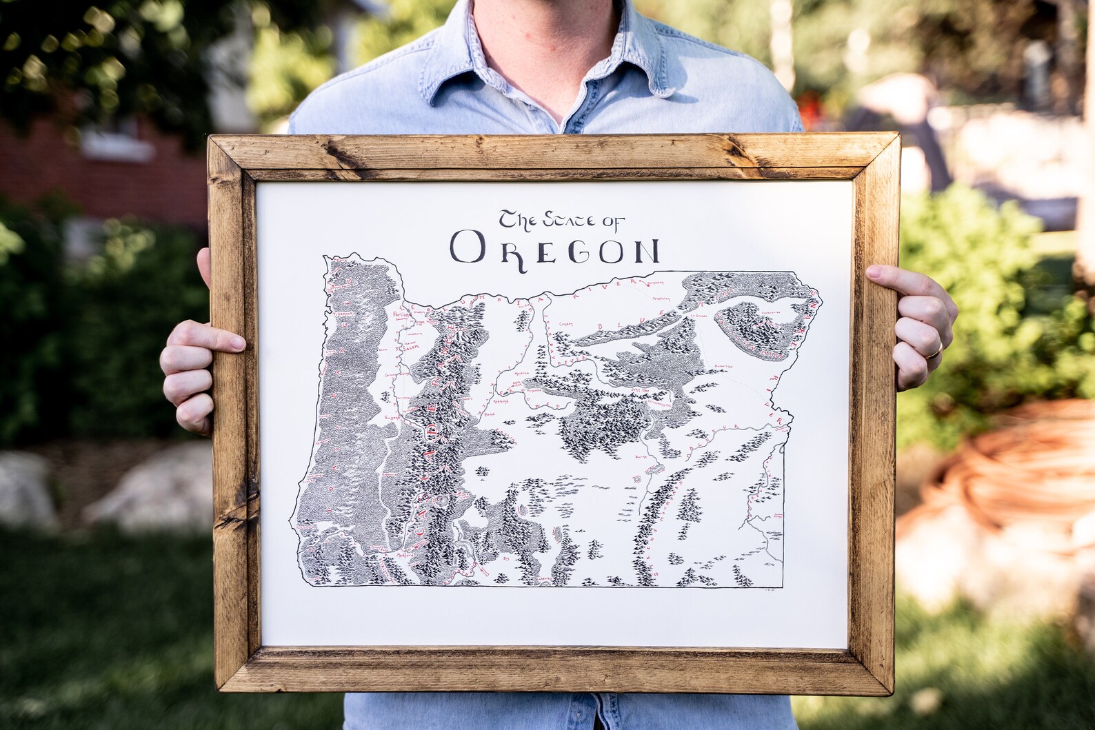 Oregon Map - Etsy
