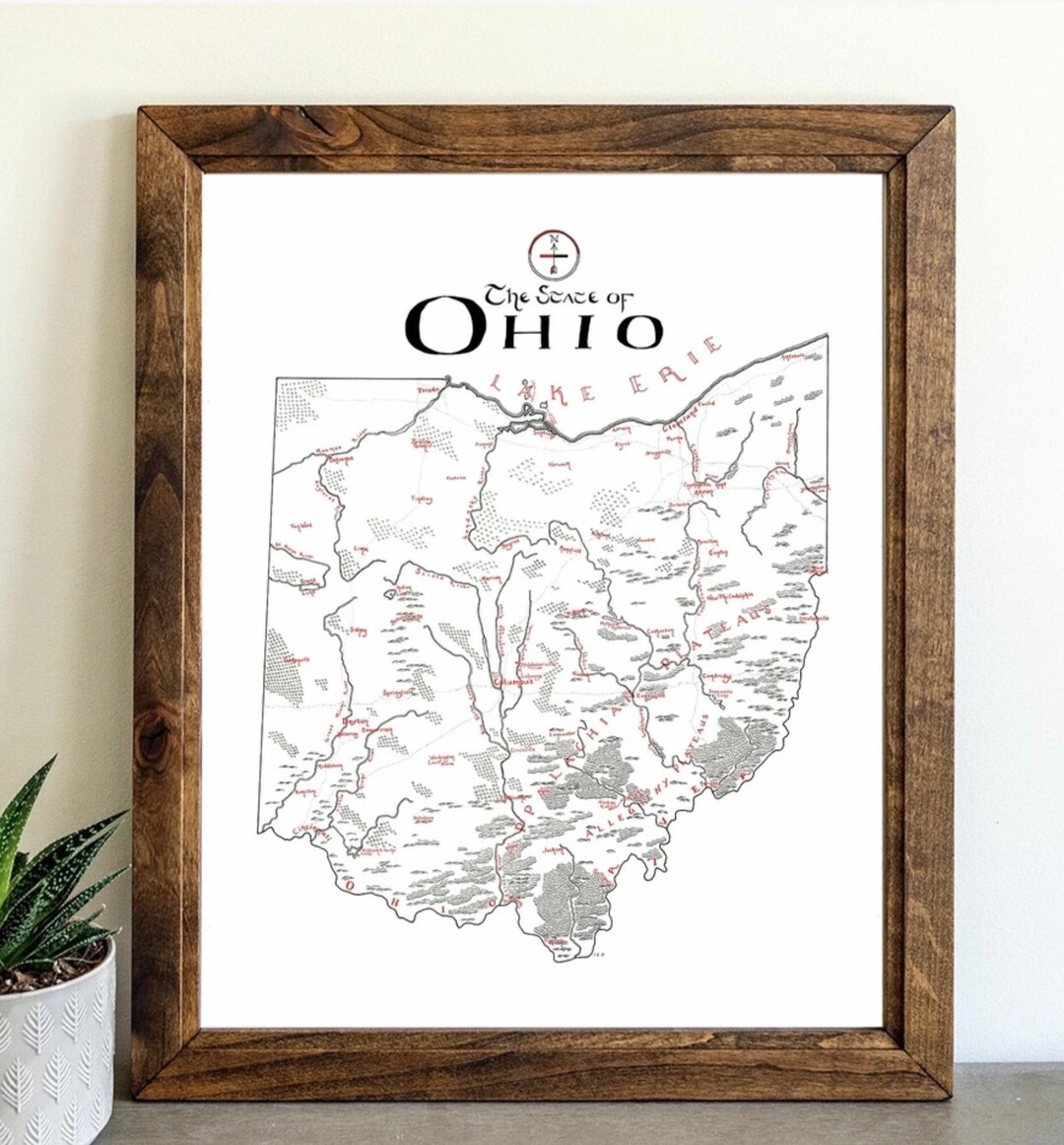 Ohio Map Hand Drawn Fantasy Map for Home Decor - Etsy
