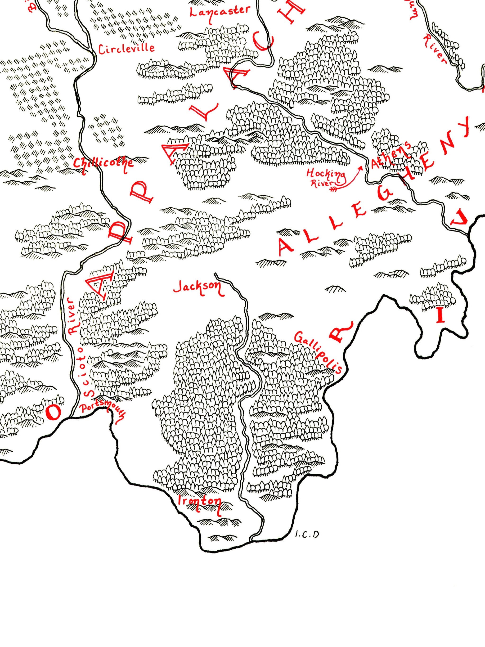 Ohio Map Hand Drawn Fantasy Map for Home Decor - Etsy