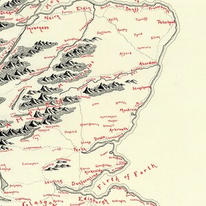 Scotland Map Hand Drawn Fantasy Map for Home Decor - Etsy