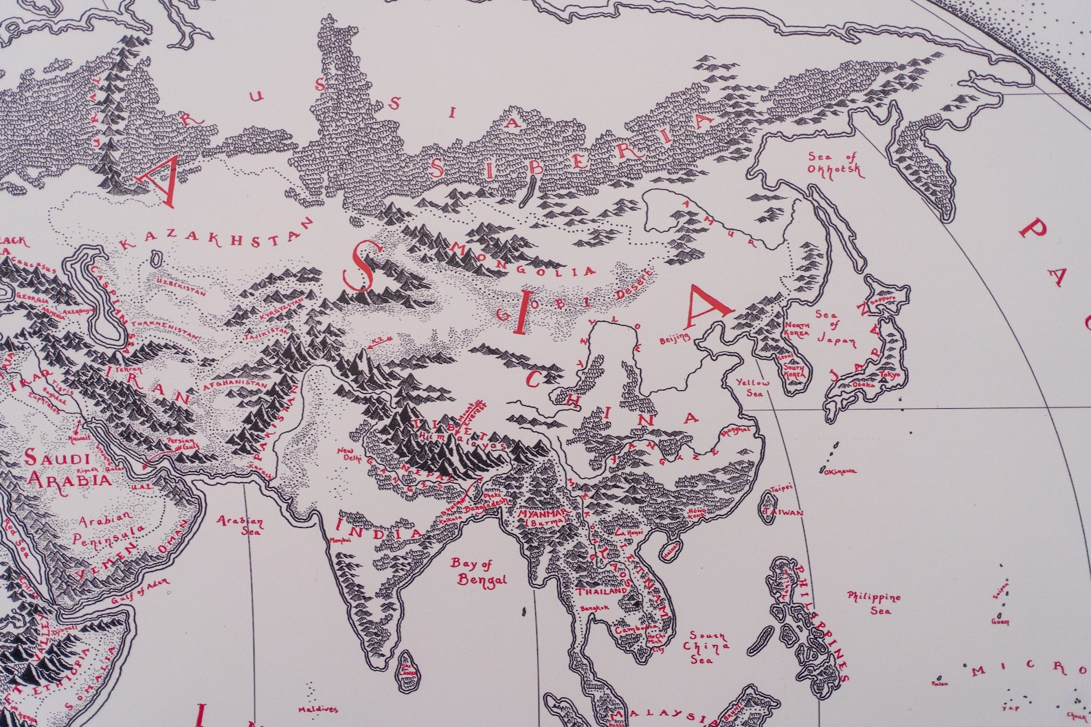 Hand Drawn World Map in a Fantasy | Etsy