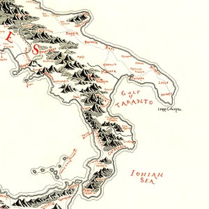 Italy Map Hand Drawn Fantasy Map for Home Decor - Etsy