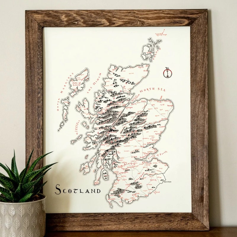 Scotland Map - Etsy