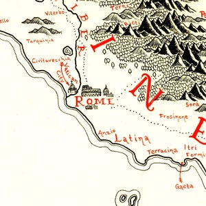 Italy Map Hand Drawn Fantasy Map for Home Decor - Etsy