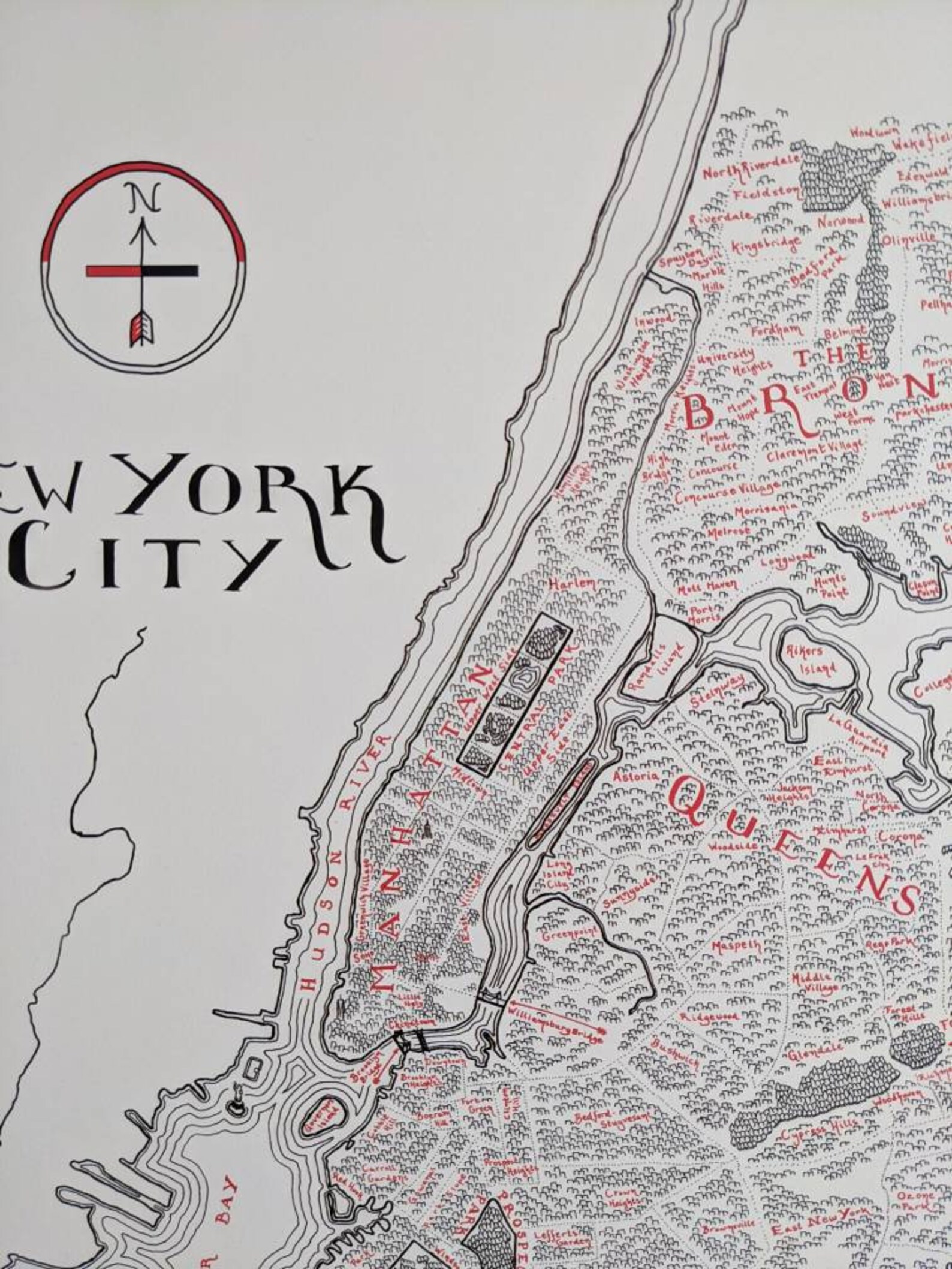 NYC Hand-drawn Vintage/fantasy Map - Etsy