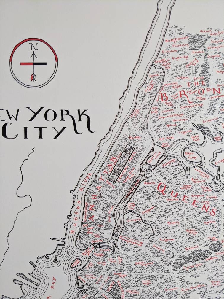 NYC Hand-drawn Vintage/fantasy Map - Etsy