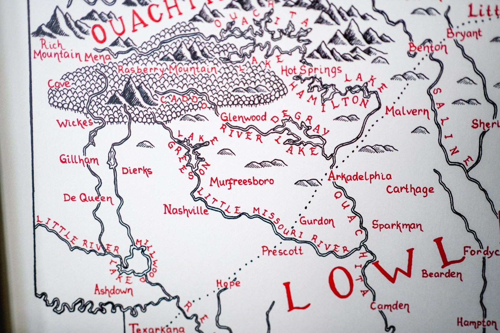 Arkansas Map Hand Drawn Fantasy Map for Home Decor | Etsy