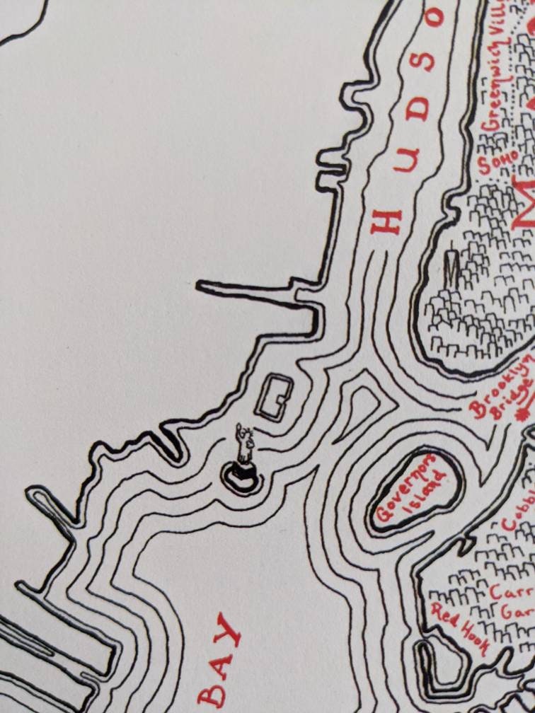 NYC Hand-drawn Vintage/fantasy Map | Etsy