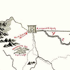 Yellowstone Map Hand Drawn Fantasy Map for Home Decor - Etsy