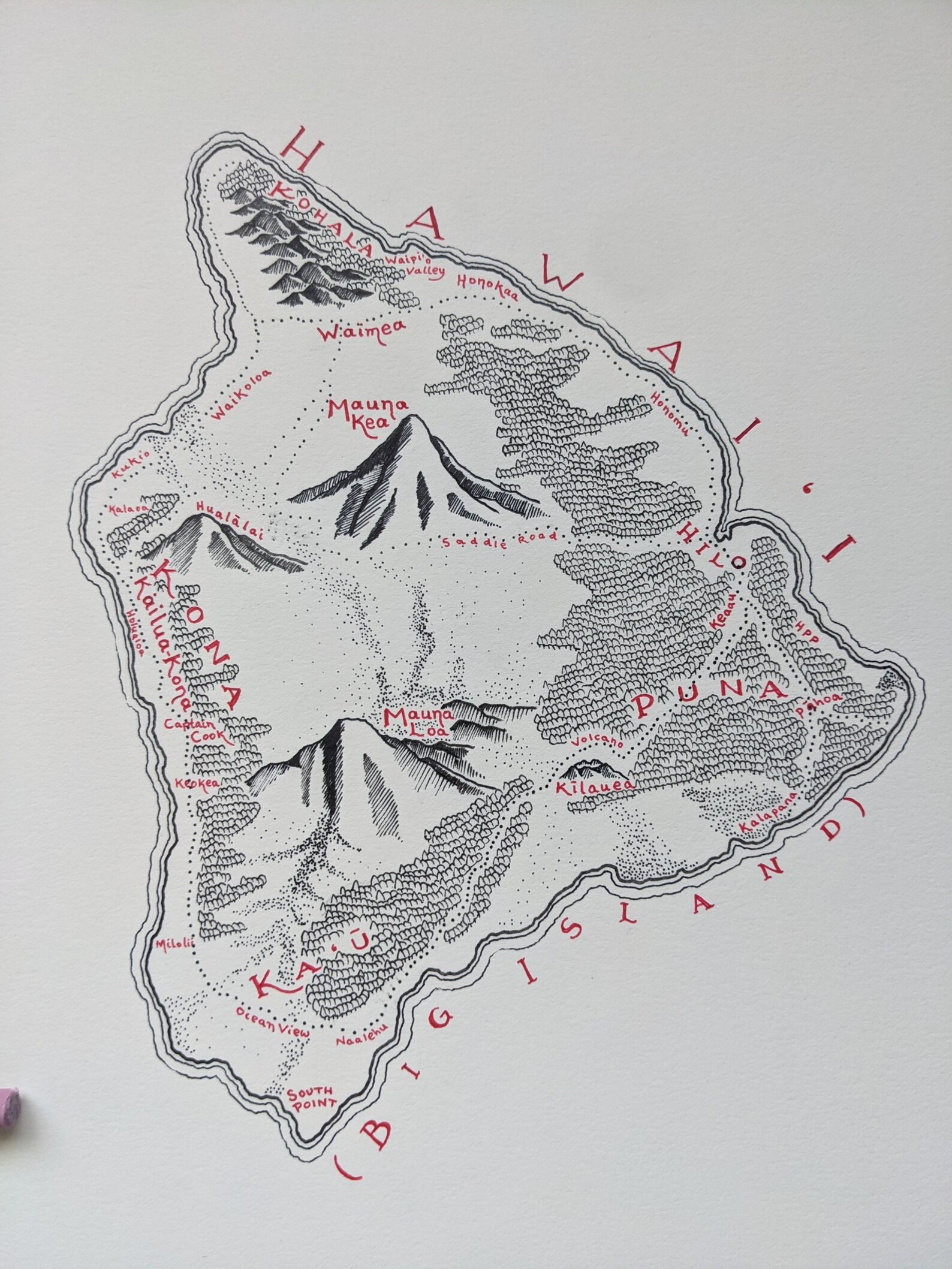 Hawaii Map Hand Drawn Fantasy Map for Home Decor - Etsy