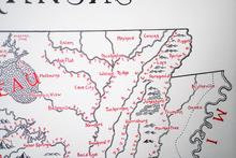 Arkansas Map Hand Drawn Fantasy Map for Home Decor | Etsy