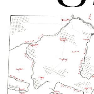 Ohio Map Hand Drawn Fantasy Map for Home Decor - Etsy