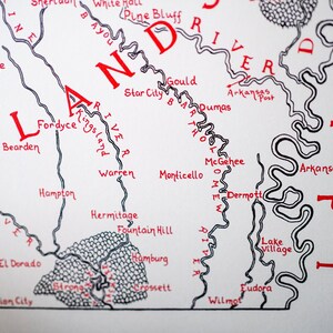 Arkansas Map Hand Drawn Fantasy Map for Home Decor - Etsy