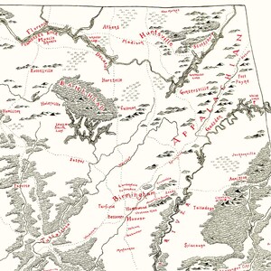 Alabama Map Hand Drawn Fantasy Map for Home Decor - Etsy