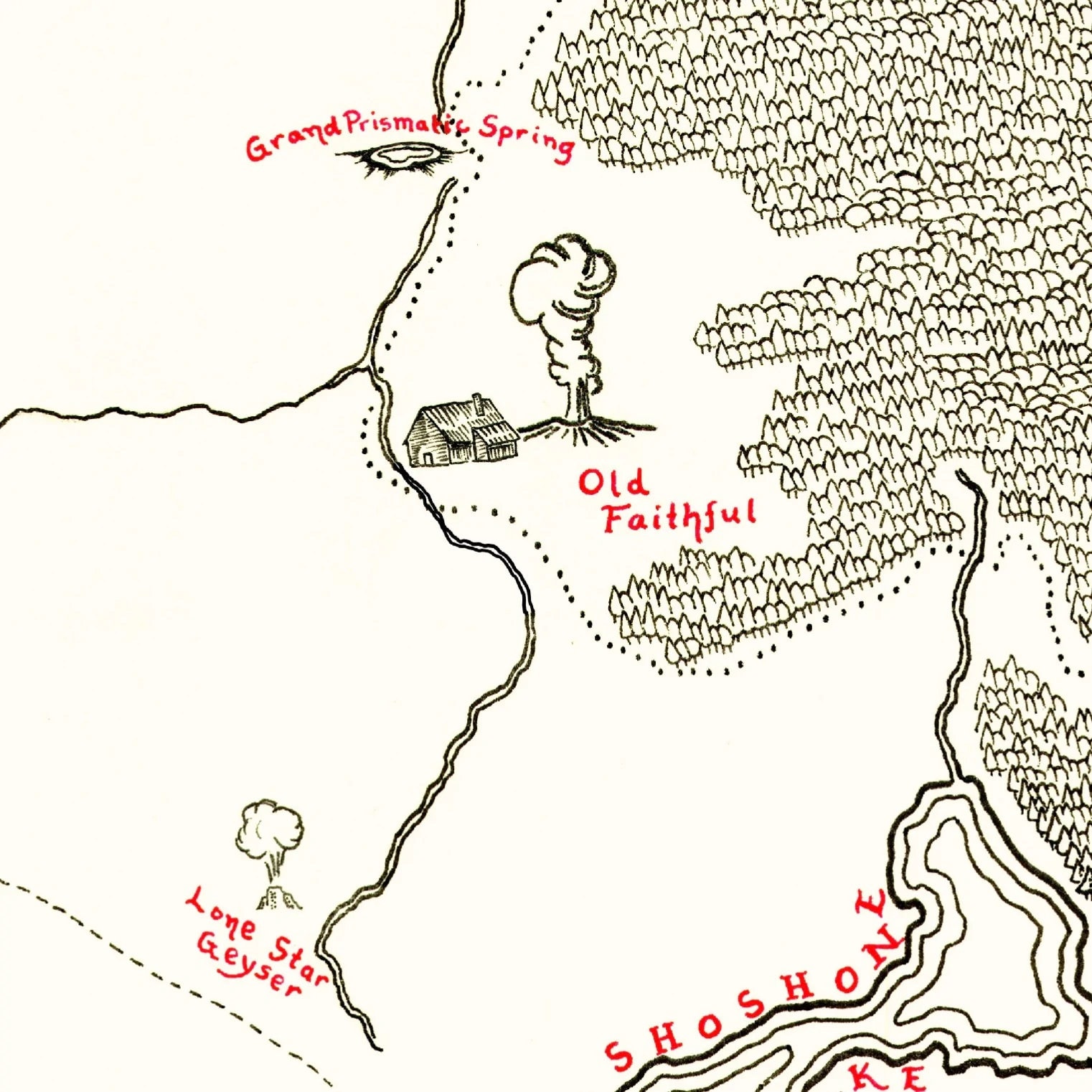 Yellowstone Map Hand Drawn Fantasy Map for Home Decor - Etsy