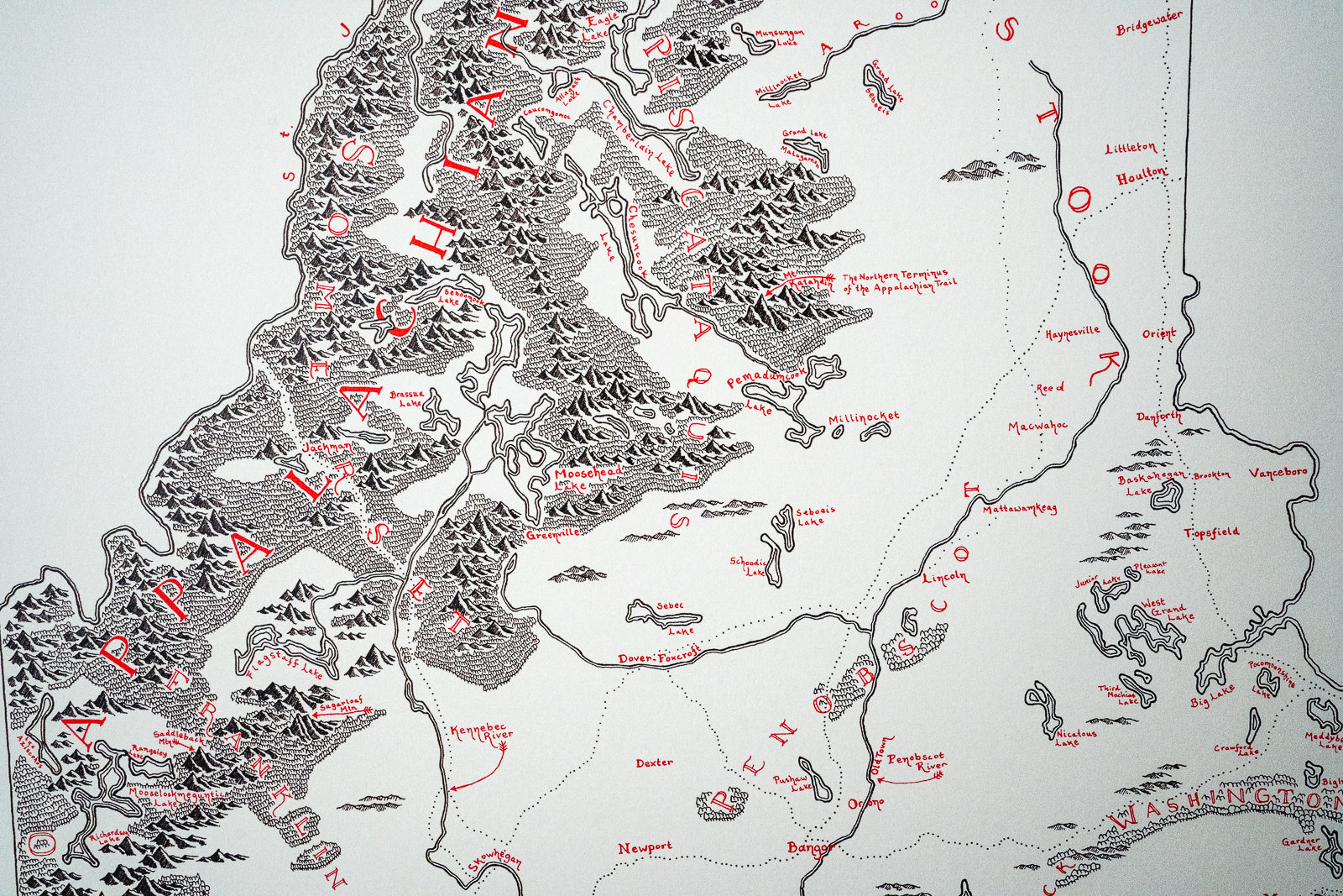 Maine Map Hand Drawn Fantasy Style Map - Etsy
