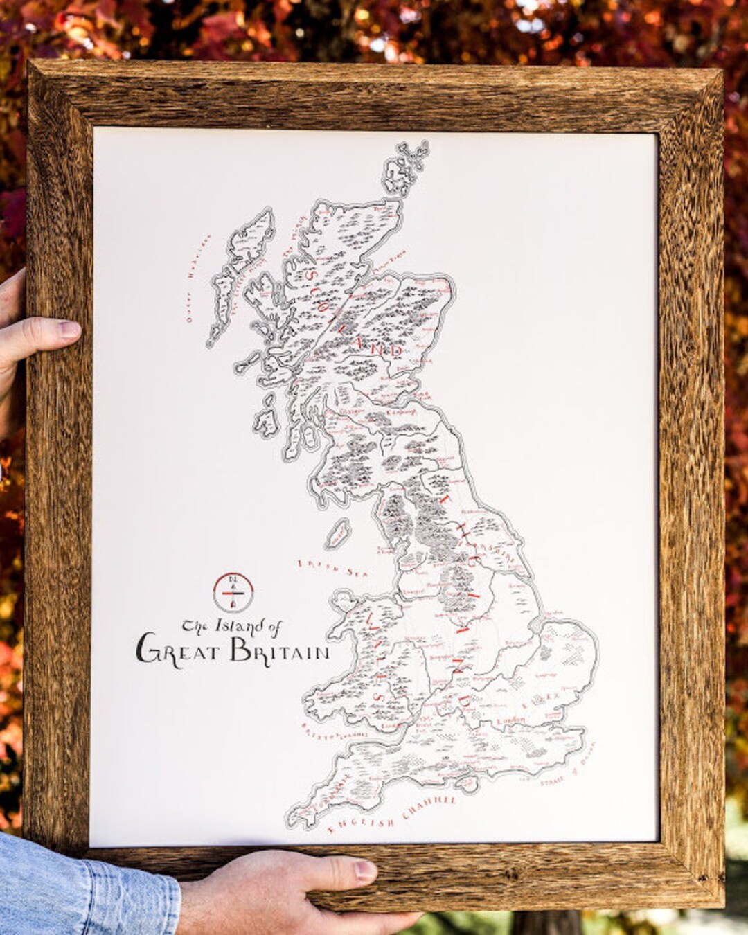 Great Britain Map Hand Drawn Fantasy Map for Home Decor - Etsy