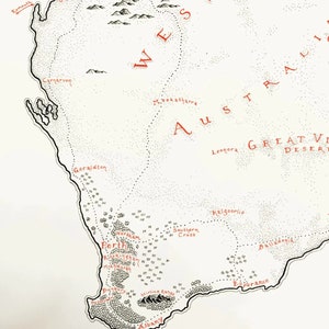 Australia Map Hand Drawn Fantasy Map for Home Decor - Etsy