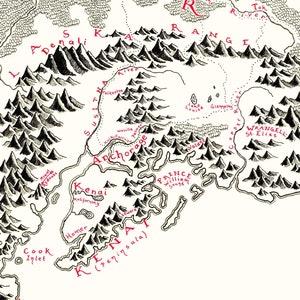 Alaska Map Hand Drawn Fantasy Map for Home Decor - Etsy