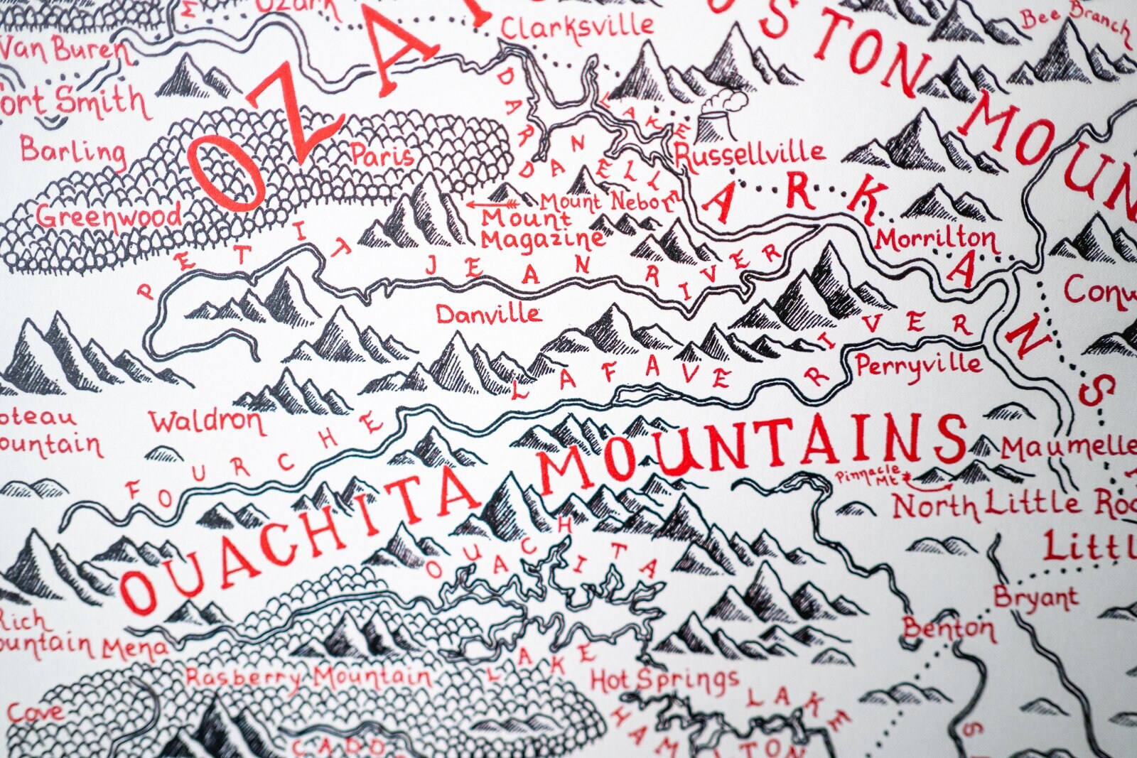 Arkansas Map Hand Drawn Fantasy Map for Home Decor | Etsy