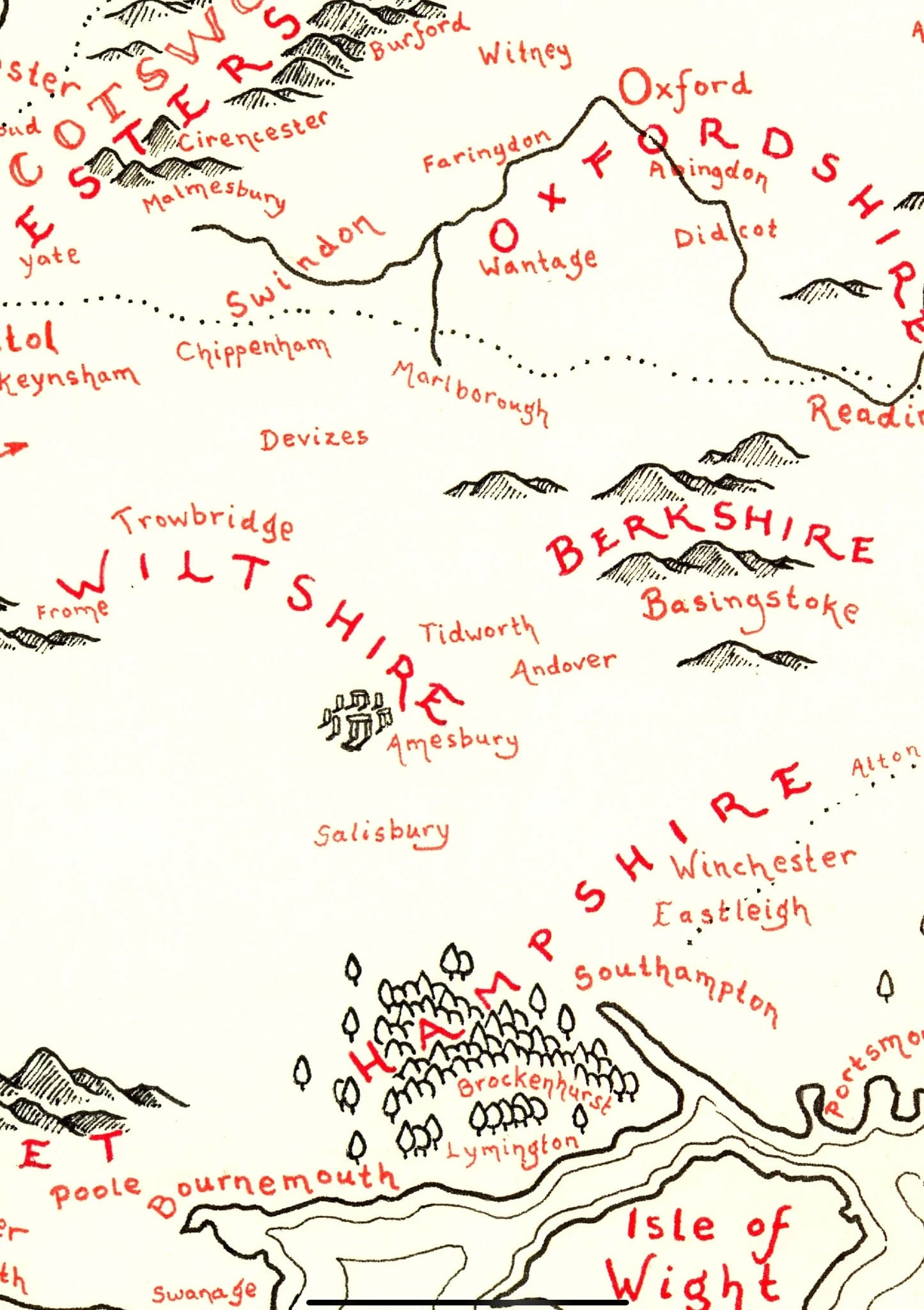 England Map Hand Drawn Fantasy Map for Home Decor - Etsy