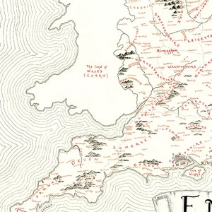 England Map Hand Drawn Fantasy Map for Home Decor - Etsy