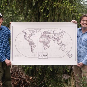 Hand Drawn World Map in a Fantasy - Etsy