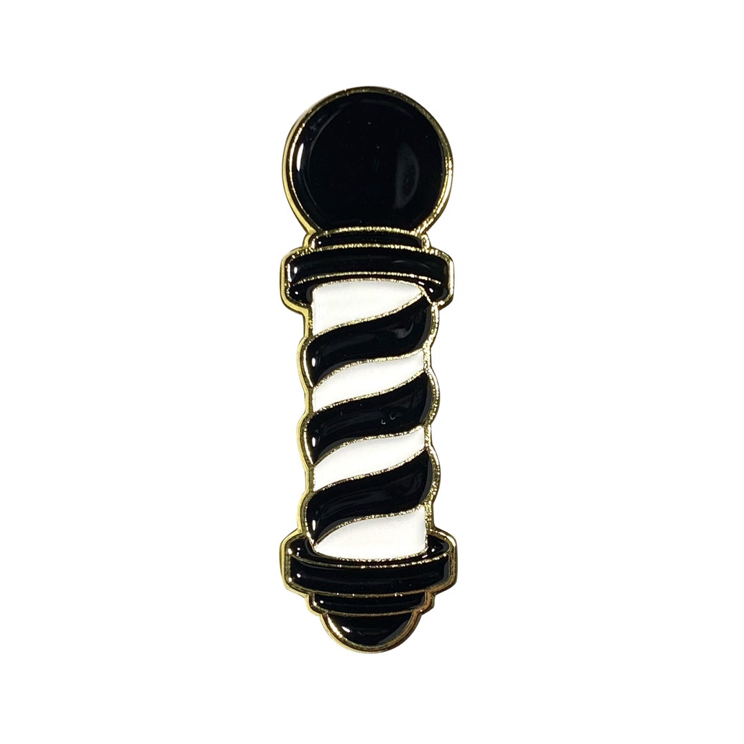 Original Barber Pole Pin (black and Gold) - Etsy