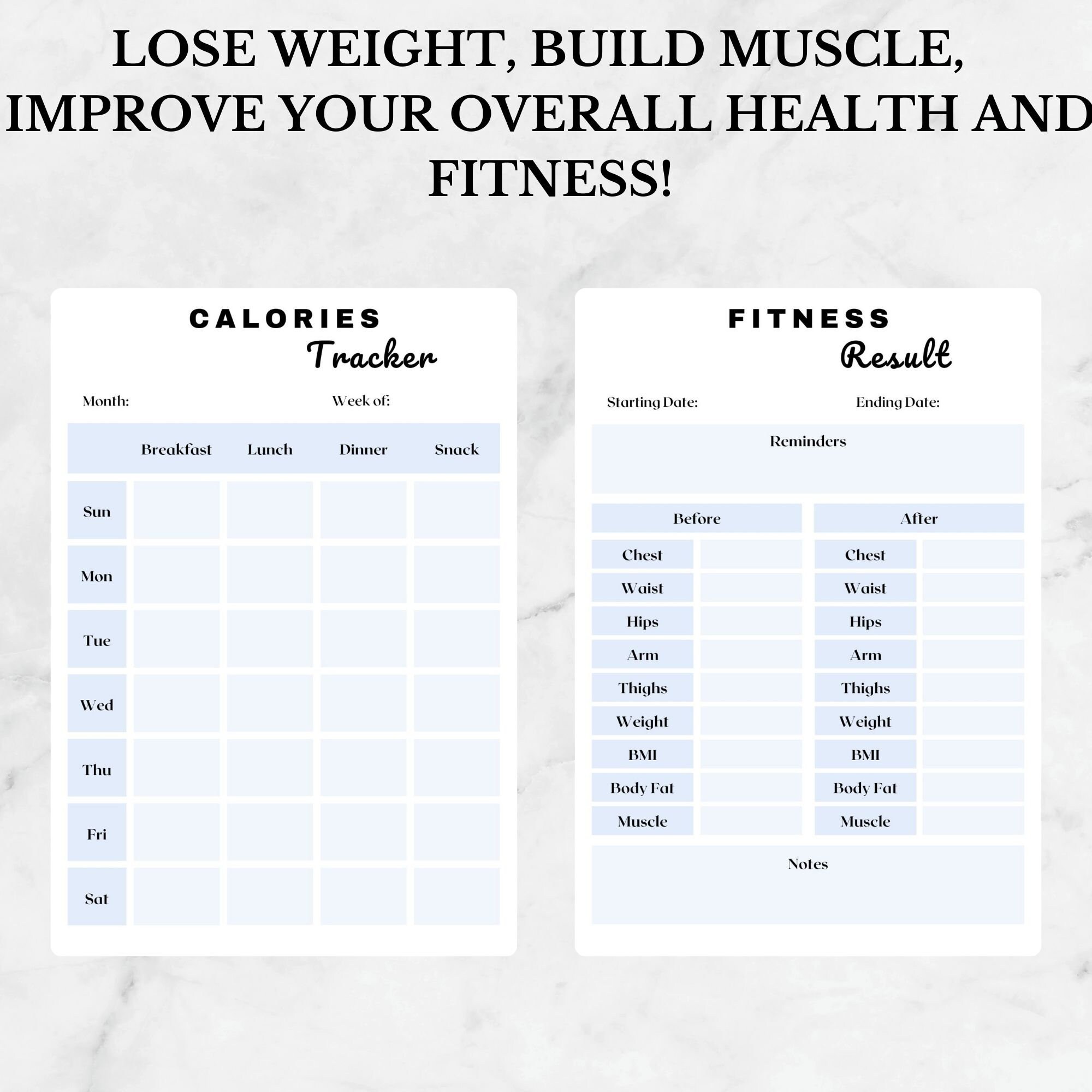 Fitness Diet Journal Printable Diet Planner Pdf Daily Food - Etsy