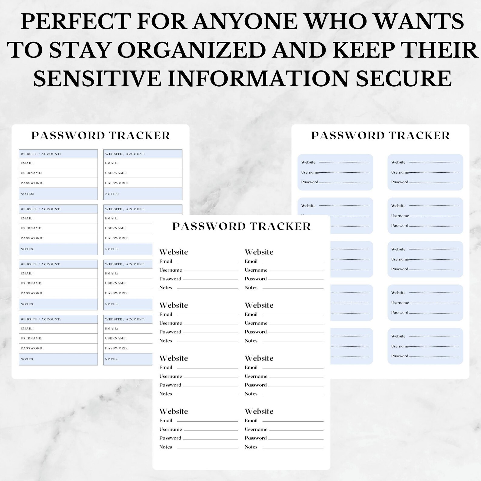 Password Tracker Printable Printable Organizer Password List Journal Password Log Pdf Password